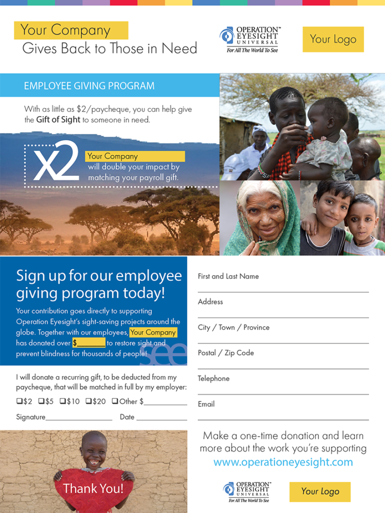 Employee Giving Program - Operation Eyesight